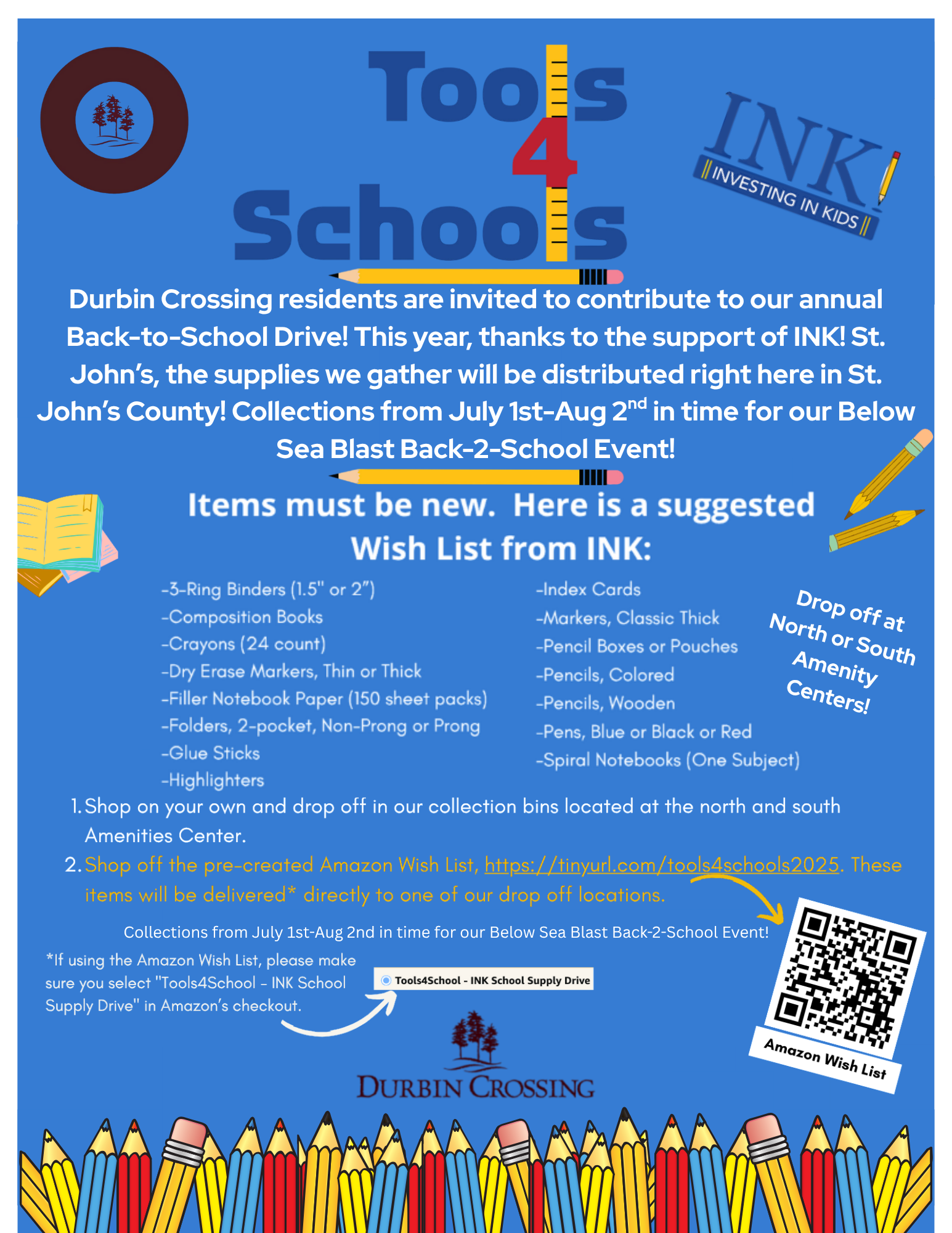 Community School Supply Drive Final Day - Durbin Crossing Living